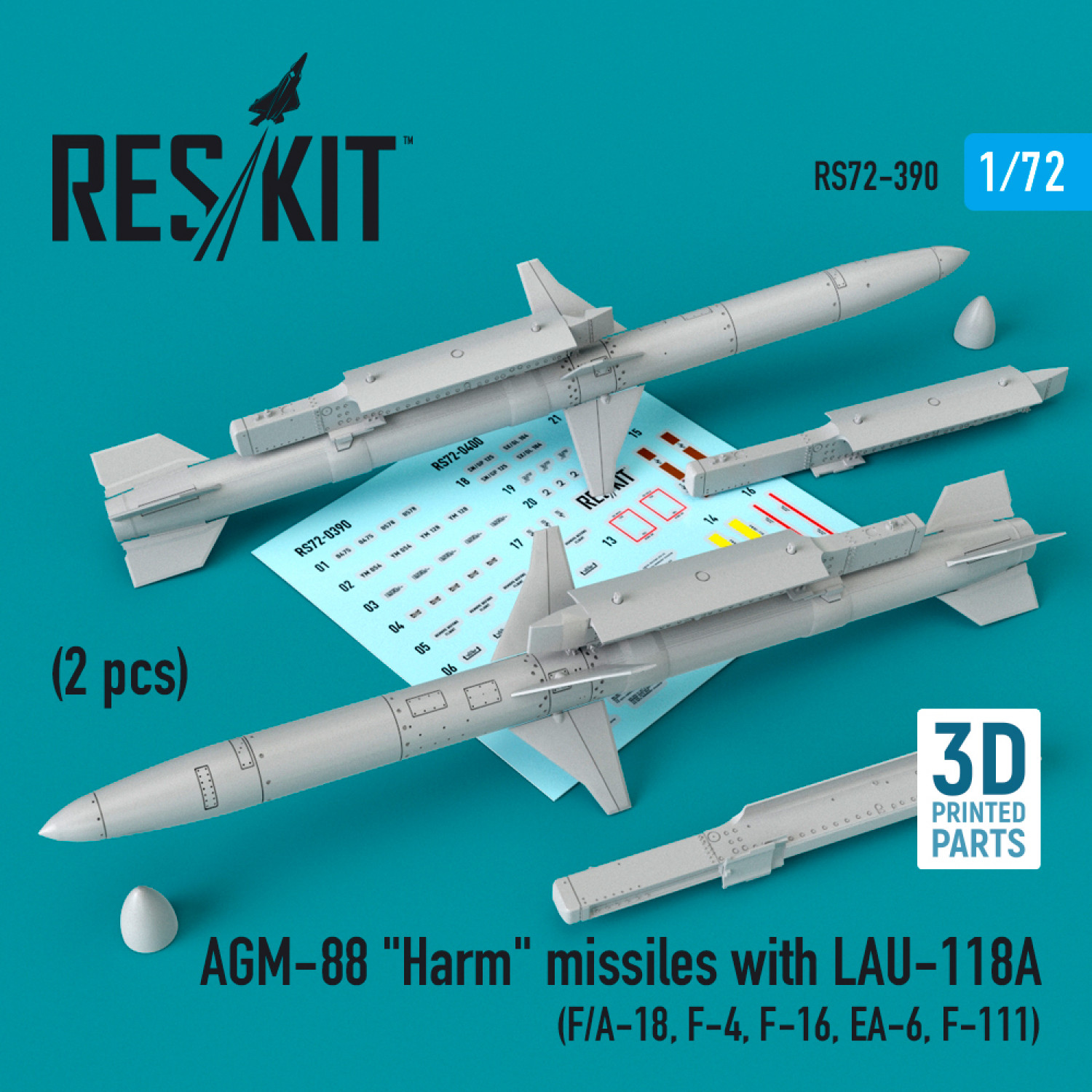 AGM-88 "Harm" missiles with LAU-118A (2 pcs) (F/A-18, F-4, F-16, EA-6 ...